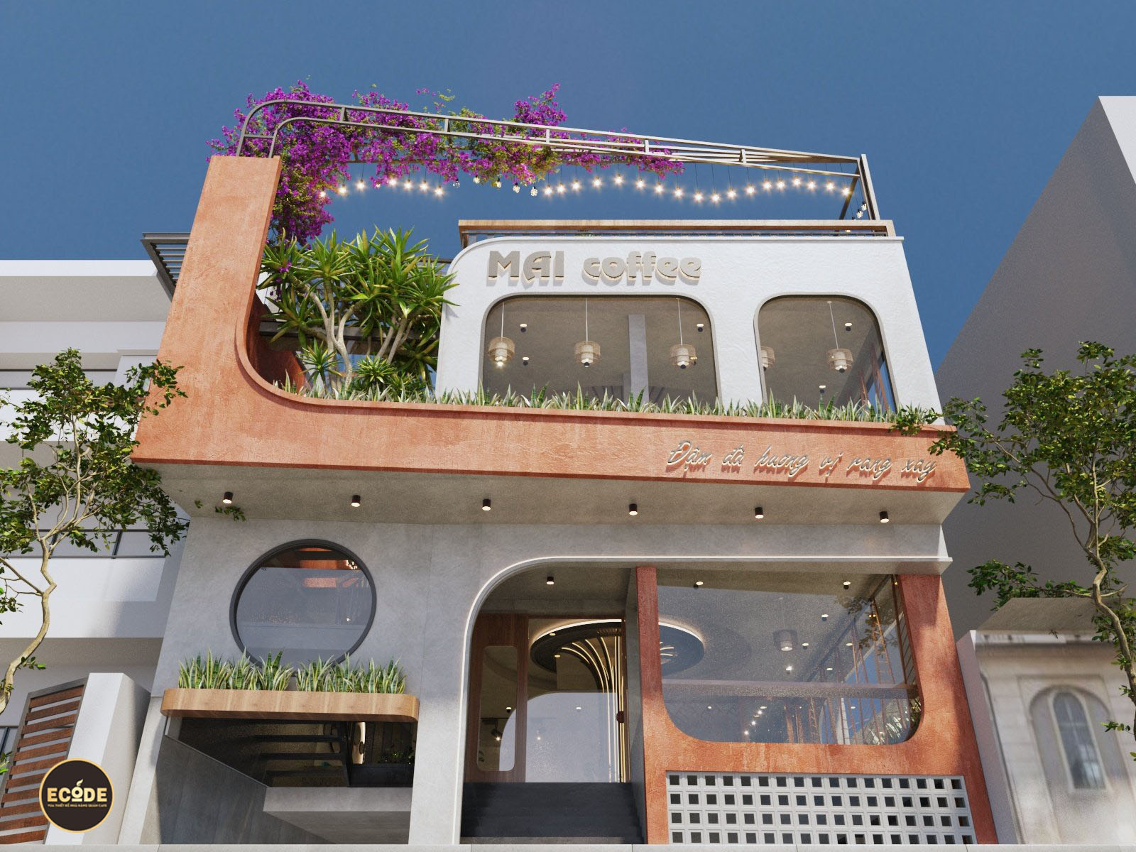 THIẾT KẾ quán cafe MAI COFFEE - HUẾ - VUA THIẾT KẾ NHÀ HÀNG QUÁN CAFE