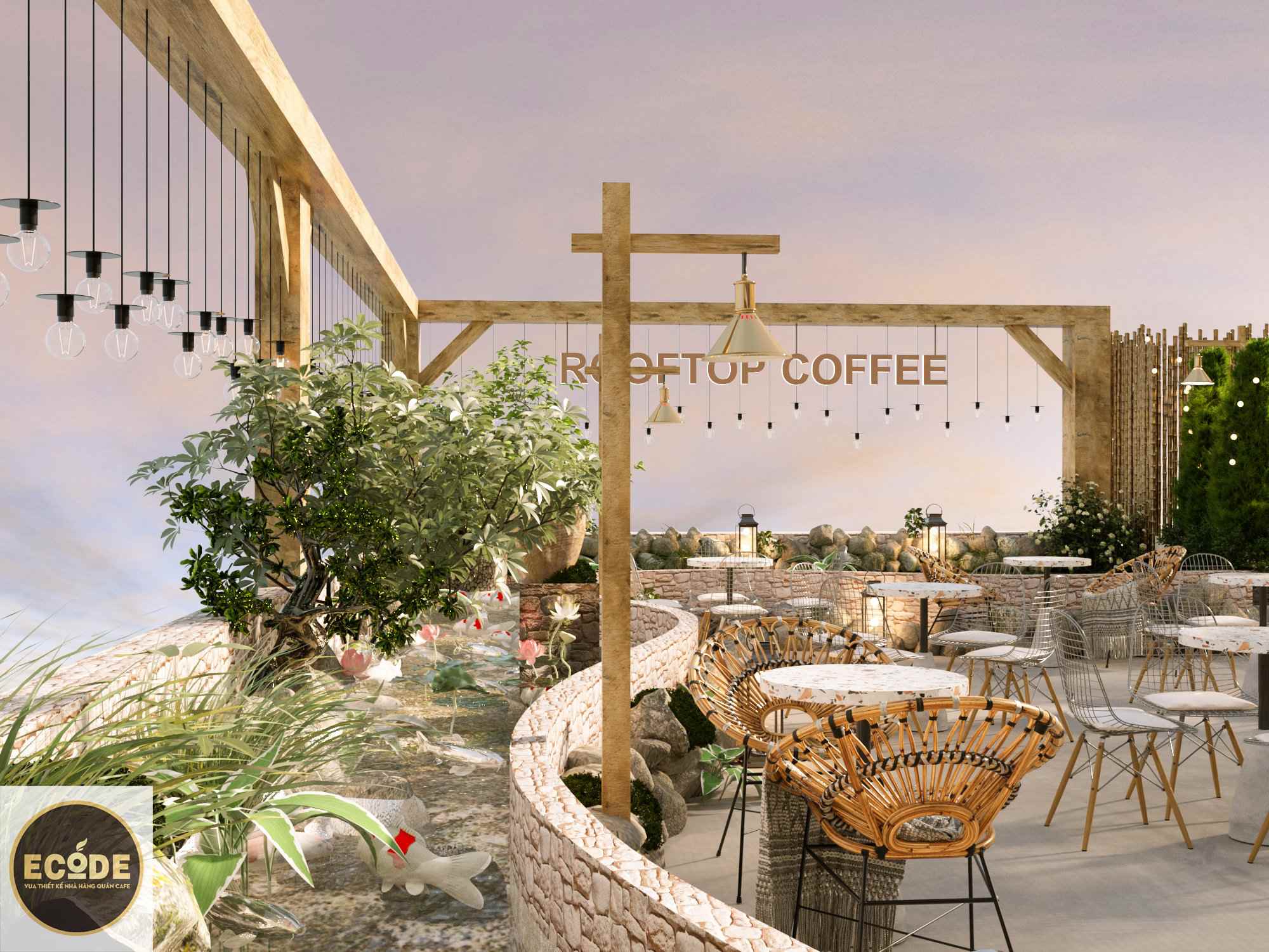 THIẾT KẾ DỰ ÁN ROOFTOP COFFEE - THÁI BÌNH - VUA THIẾT KẾ NHÀ HÀNG QUÁN CAFE