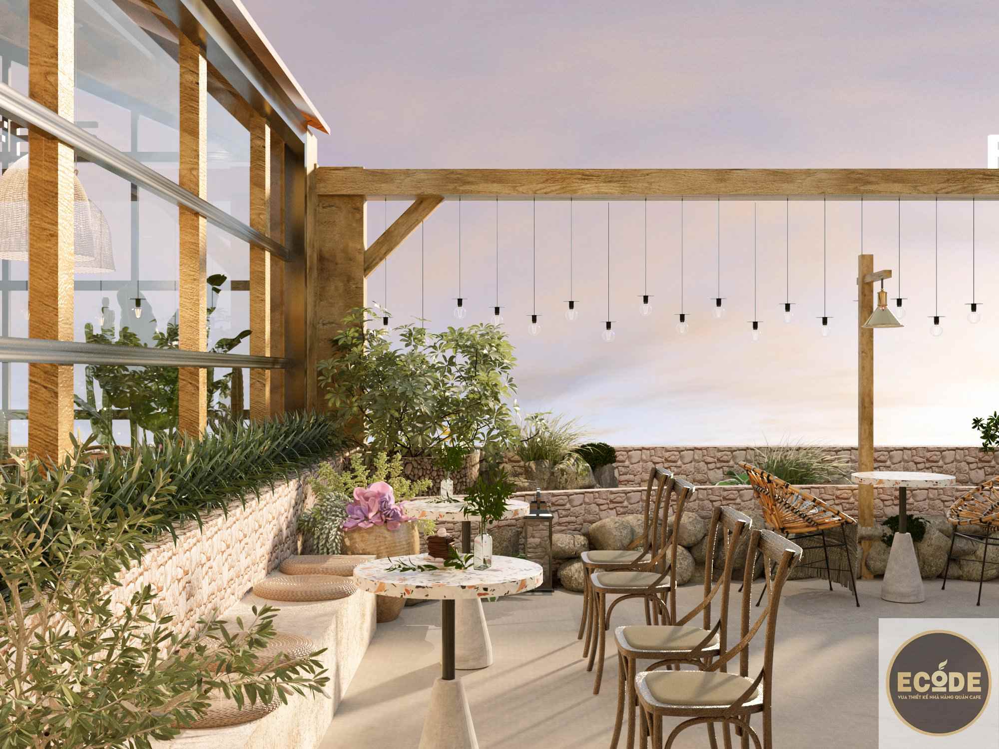 THIẾT KẾ DỰ ÁN ROOFTOP COFFEE - THÁI BÌNH - VUA THIẾT KẾ NHÀ HÀNG QUÁN CAFE